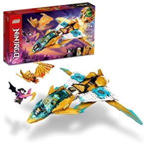 lego ninjago zane's golden dragon jet, 71770 toy plane set, birthday gift idea for kids, boys and girls 7 plus years old with cole & zane minifigures