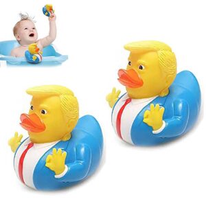 2pcs trump duck squeak bath duck baby bath toys rubber duck funny gift for kids