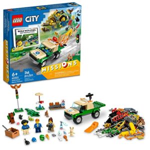 lego city wild animal rescue missions 60353 interactive digital building toy set for kids, boys, and girls ages 6+ (246 pieces)