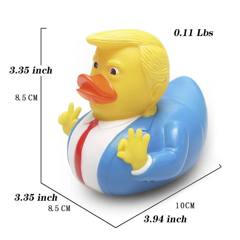 2Pcs Trump Duck Squeak Bath Duck Baby Bath Toys Rubber Duck Funny Gift for Kids