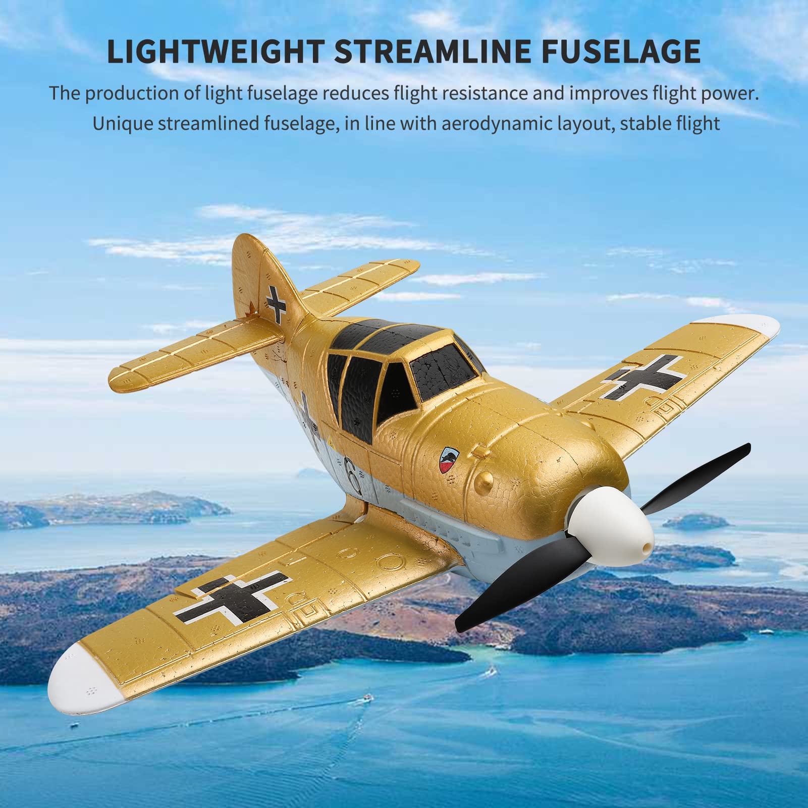 GoolRC RC Plane, WLtoys A250 RC Airplane, 2.4GHz 4CH Remote Control Airplane with 6-Axis Gyro, Easy to Fly RC Aircraft Flight Toys for Kids, Adults and Boys