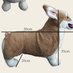 Corgi Dog 20 Inch Realistic Lifelike Louie Welsh Corgi Dog Plush Stuffed Animal Pet Dog Huggle Furry Corky