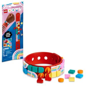 lego dots rainbow bracelet with charms 41953 diy bracelet building toy set for girls, boys, and kids ages 6+; craft kit with unlimited variations (37 pieces)