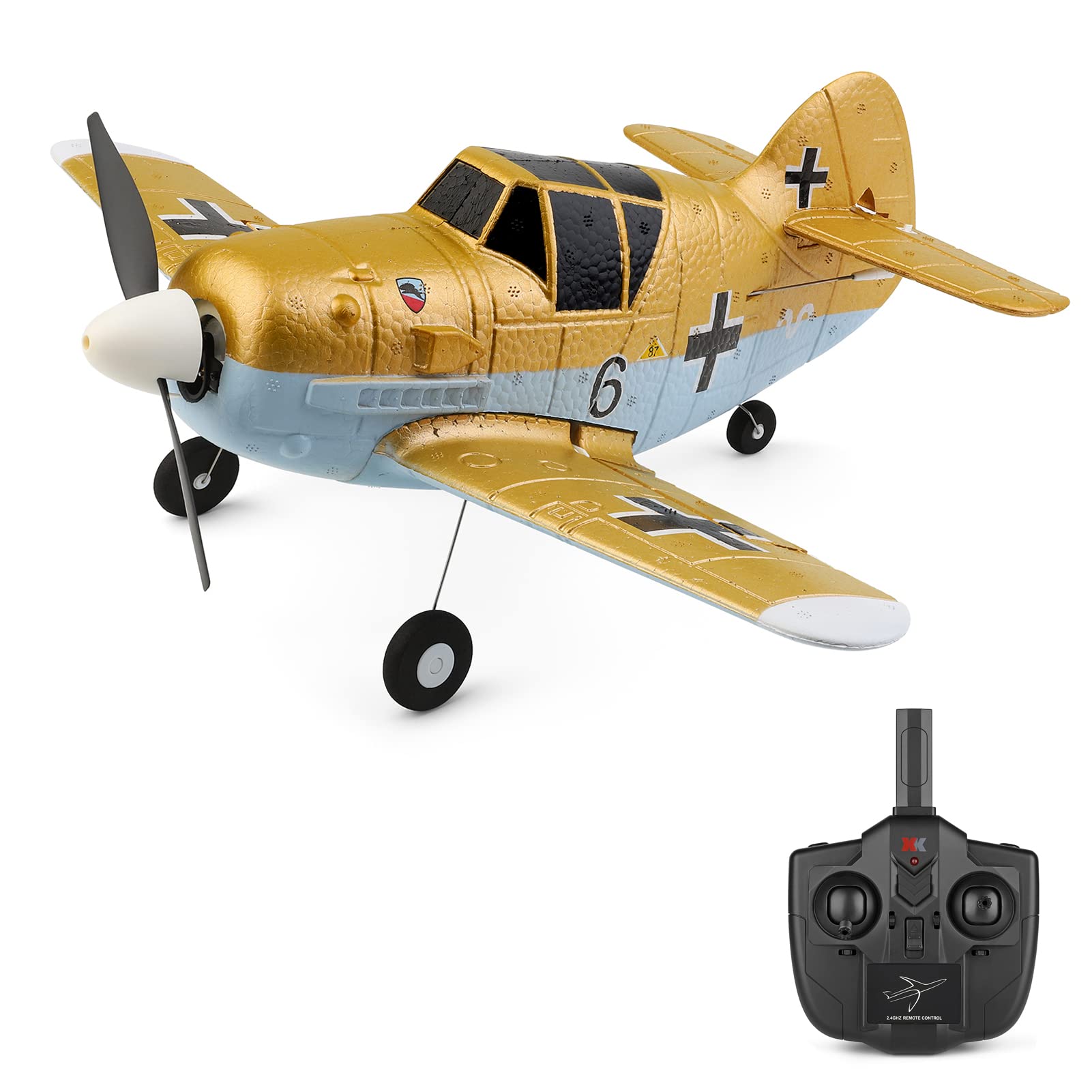 GoolRC RC Plane, WLtoys A250 RC Airplane, 2.4GHz 4CH Remote Control Airplane with 6-Axis Gyro, Easy to Fly RC Aircraft Flight Toys for Kids, Adults and Boys