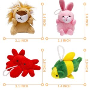 56 Pack Mini Plush Animals Toys Bulk, Small Stuffed Ocean Animal Toy Set, Keychain Decoration for Claw Machine, Birthday Party Favor, Goodie Bag Fillers, Christmas, Classroom Prize Box, School Reward