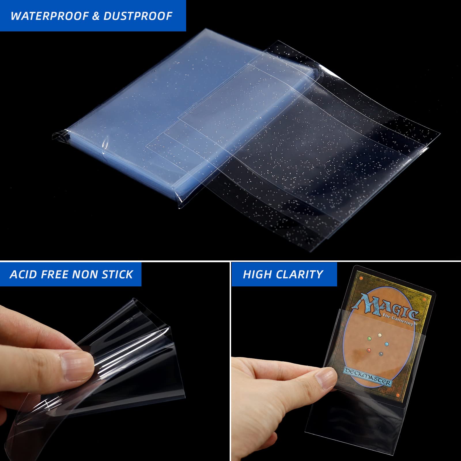 400 Pcs Ultra Clear Perfect Fit Sleeves for MTG, Perfect Inner Sleeves for Double Sleeving, Soft Penny Sleeve Snug Fit Baseball Sports Card Sleeves 64x89mm