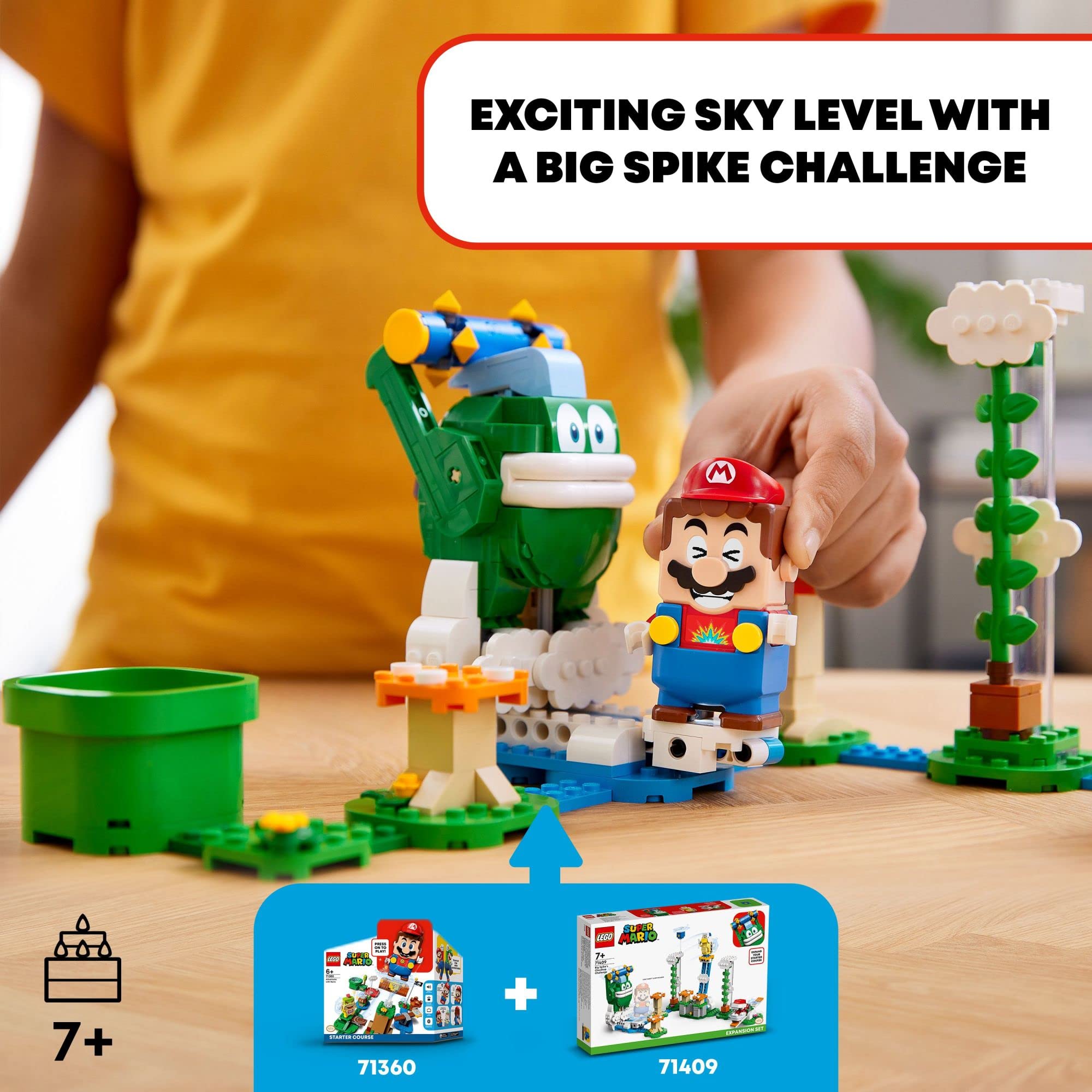 LEGO Super Mario Big Spike’s Cloudtop Challenge Expansion Set 71409, Collectible Toy for Kids with 3 Figures Including Boomerang Bro and Piranha Plant