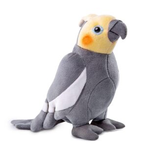 zhongxin made grey cockatiel plush toy - simulation 7 inch parrot stuffed animal, cute little bird doll as gift for your friends