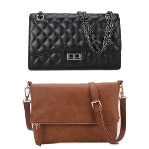 gladdon crossbody bags for women quilted leather trendy ladies shoulder bag