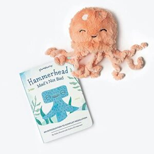 slumberkins mads not bad board book & jellyfish mini set | supports conflict resolution & social emotional learning for ages 0+ (coral jellyfish)