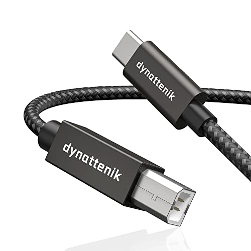 dynattenik 2.0m USB C to B MIDI Interface Cable for MIDI Instruments - Nylon, MIDI-CB200