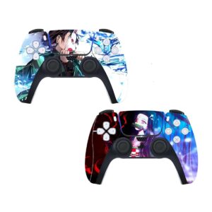 ebty-dreams inc. - set of 2 demon slaye nezuko kamado, tanjirou vinyl skin sticker decal protector for playstation 5 (ps5) controllers