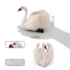 LC JoyCre Swan Toy 3.5 Inch Goose Toy White Swan Figurine Toy Animal Figure for Toddlers Preschool Animals Figures Eduactional Project Diorama Model Toy for Kids 3 4 5 6