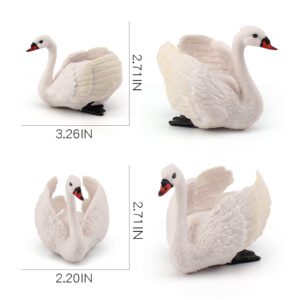 LC JoyCre Swan Toy 3.5 Inch Goose Toy White Swan Figurine Toy Animal Figure for Toddlers Preschool Animals Figures Eduactional Project Diorama Model Toy for Kids 3 4 5 6