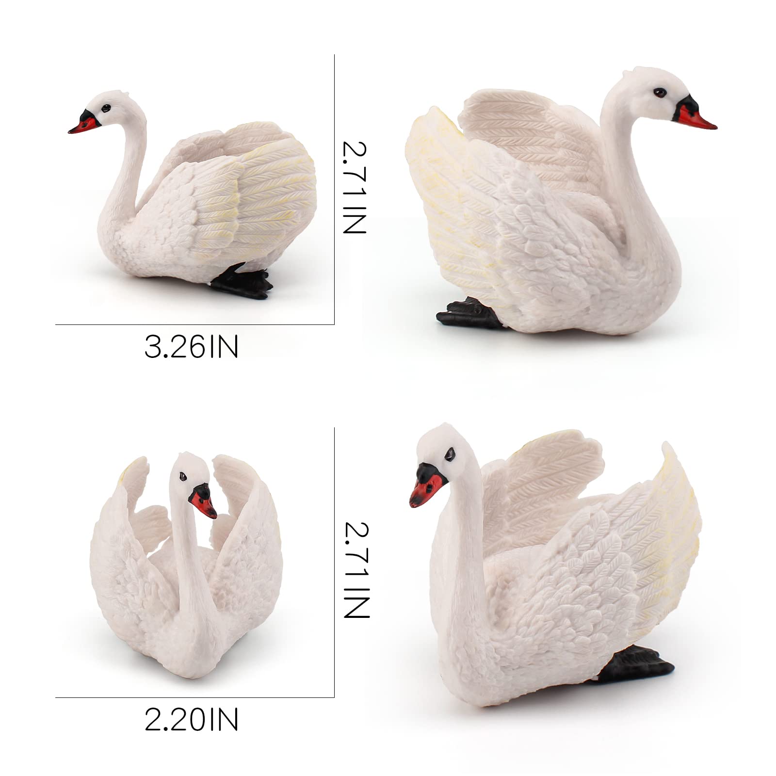 LC JoyCre Swan Toy 3.5 Inch Goose Toy White Swan Figurine Toy Animal Figure for Toddlers Preschool Animals Figures Eduactional Project Diorama Model Toy for Kids 3 4 5 6