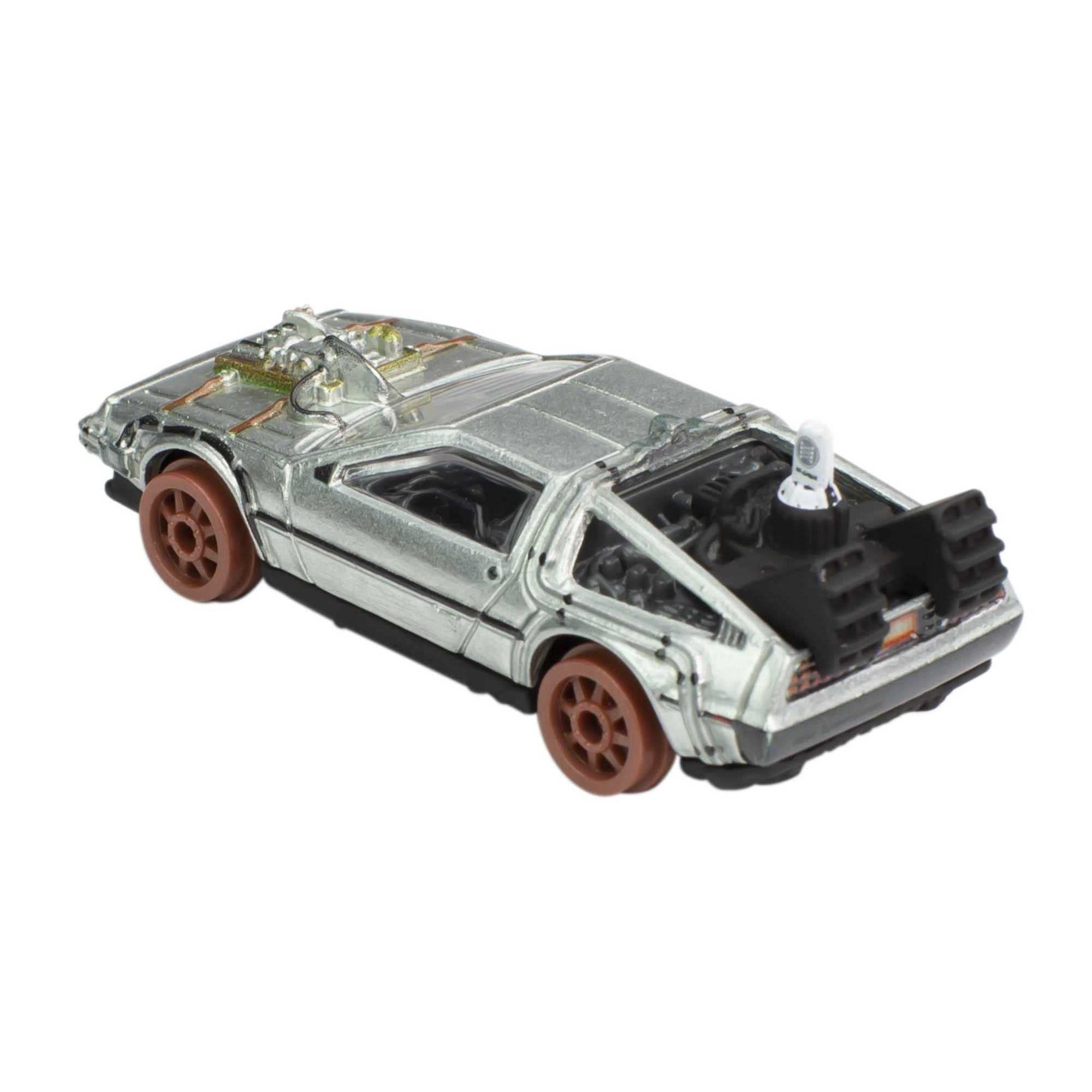 Time Machine (Railroad Version) Brushed Metal Back to The Future Part III (1990) Movie Diecast Model Car by Hot Wheels