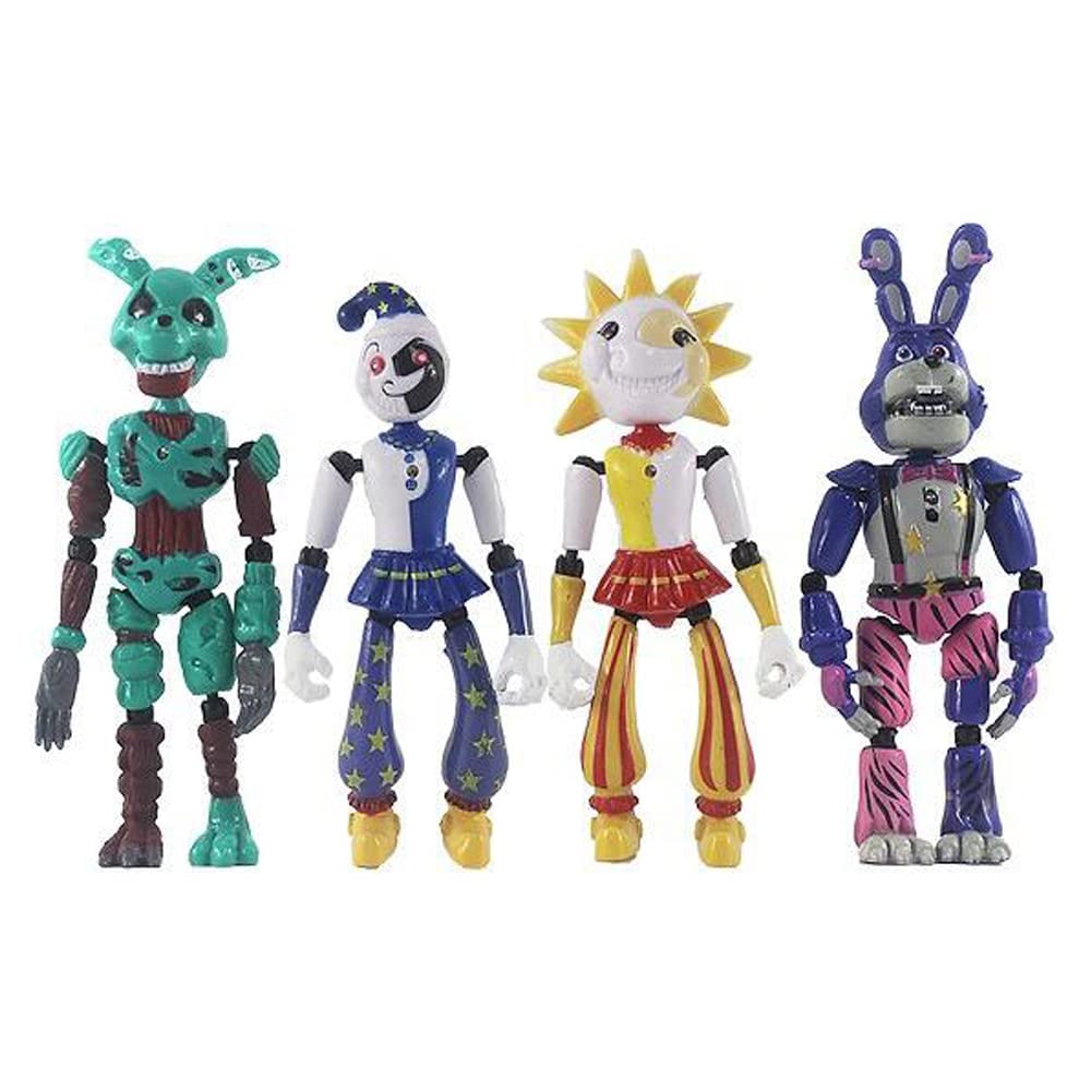 Cartoon Action Figure Funtime Foxy Sister Location Horror Doll Lightening Figures Toys with Movable Joints (A)