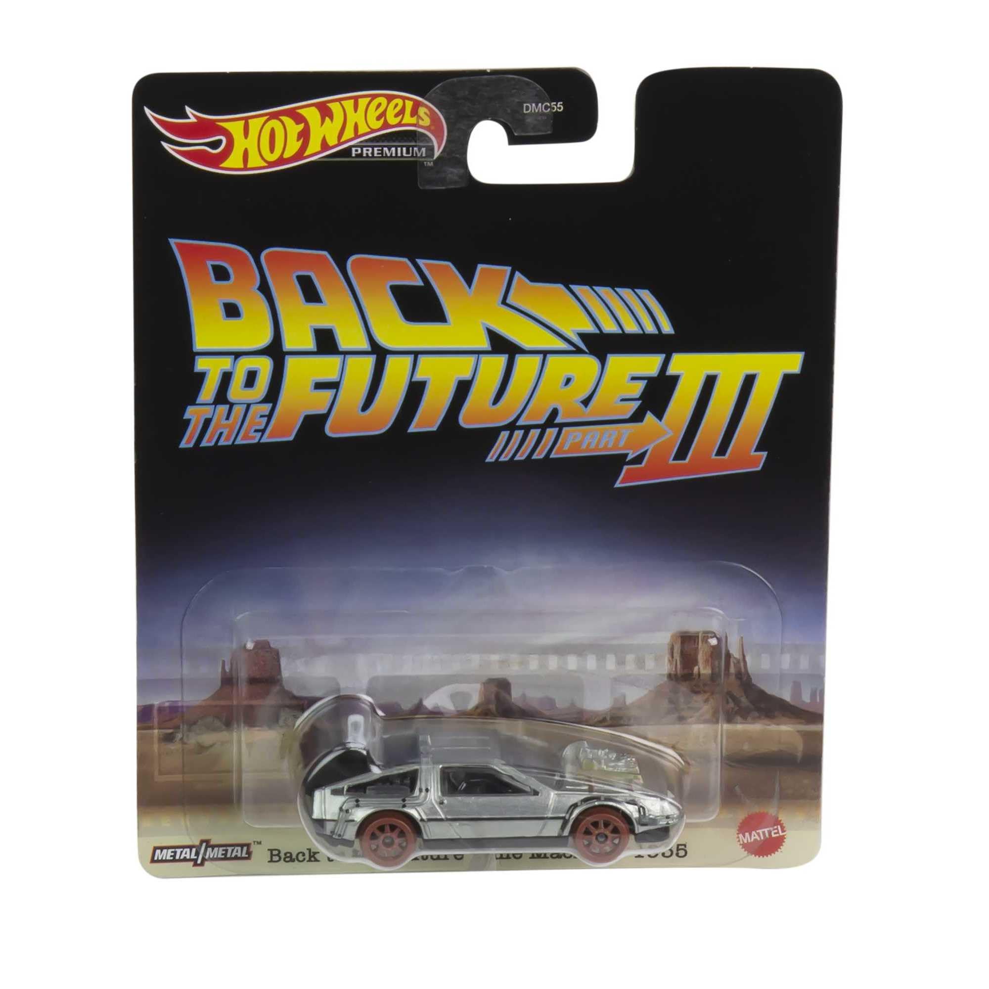 Time Machine (Railroad Version) Brushed Metal Back to The Future Part III (1990) Movie Diecast Model Car by Hot Wheels