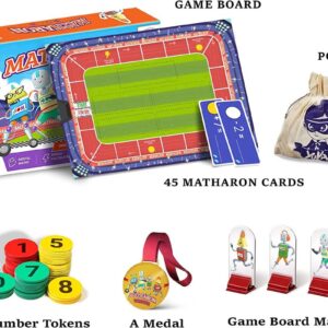 Yuka Champs Smart Math Games for Kids 6-8, 8-12 Age Group, Learn Math Manipulatives - Multiplication, Division, Addition and Subtraction with Educational Toy Board Games, for Boys and Girls