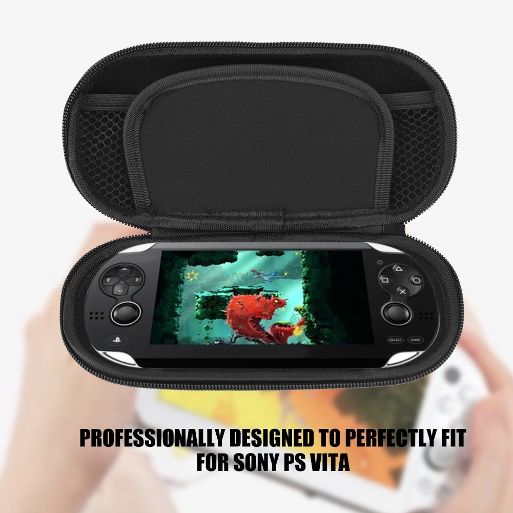 ASHATA Carrying Case for PS Vita,Protective Hard Case Cover for PS Vita,Soft Black Bag Case Soft Protective Case for PS Vita,Travel Carry Cover Case Bag(Black)