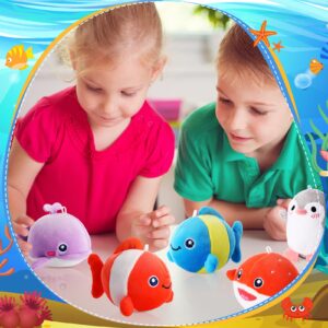 12 Pcs Mini Ocean Animal Plush Toys Sea Creatures Stuffed Toy Soft Plush Sea Life Small Stuffed Animals Plush Keychain Decorations for Carnival Prizes Christmas Tree Birthday Party Bag Fillers