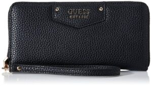 guess womens eco brenton large zip around wallet, black, one size us