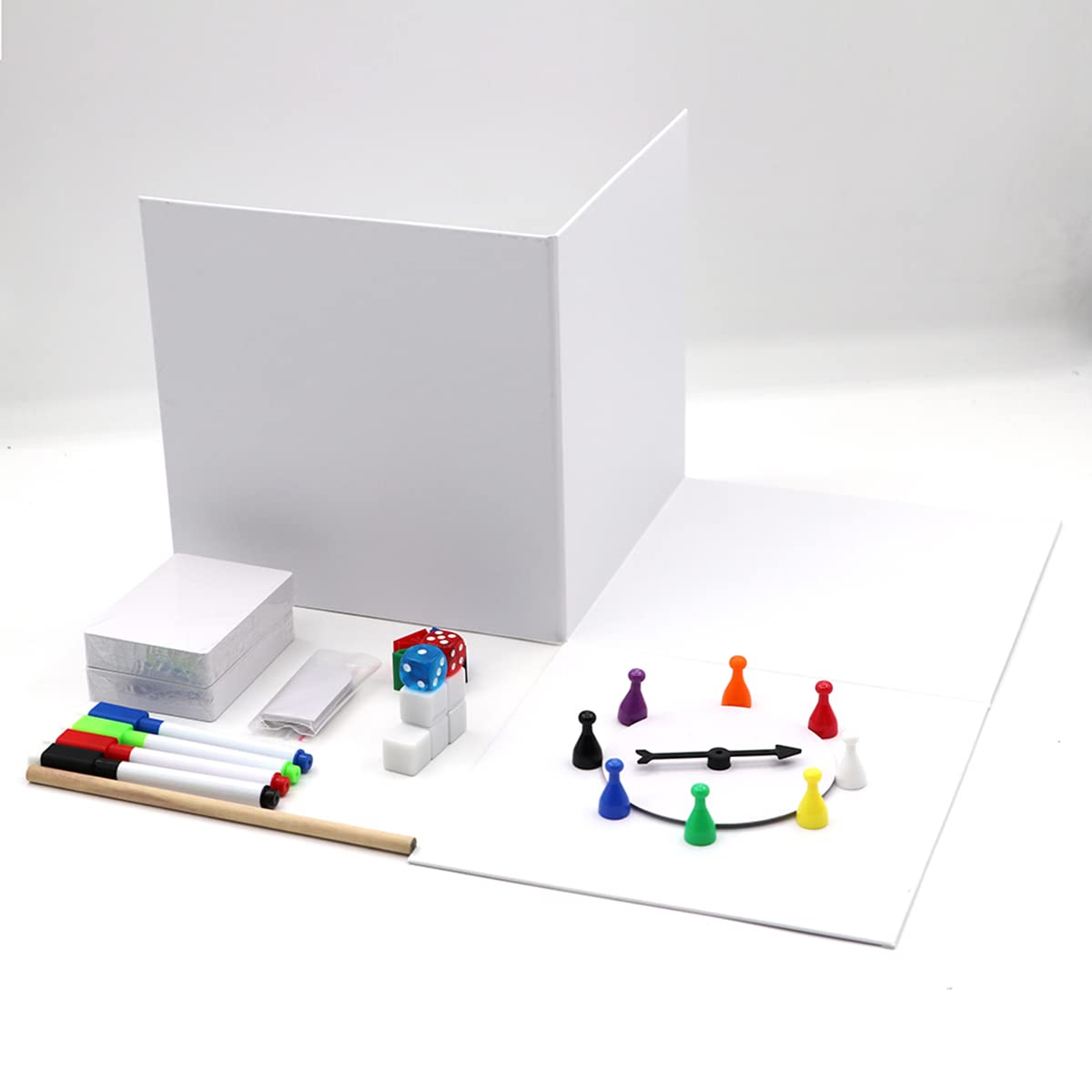 CNUAS Blank Board Game Kits Make Your Own Personality Games Creative DIY Board Game Set with Blank Board and Accessories