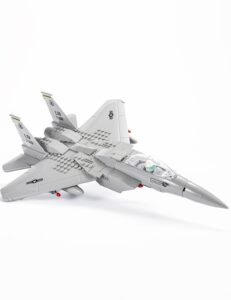 semky military f-15 eagle fighter jet air force building block set (262 pieces) toys gifts for military fans and kid