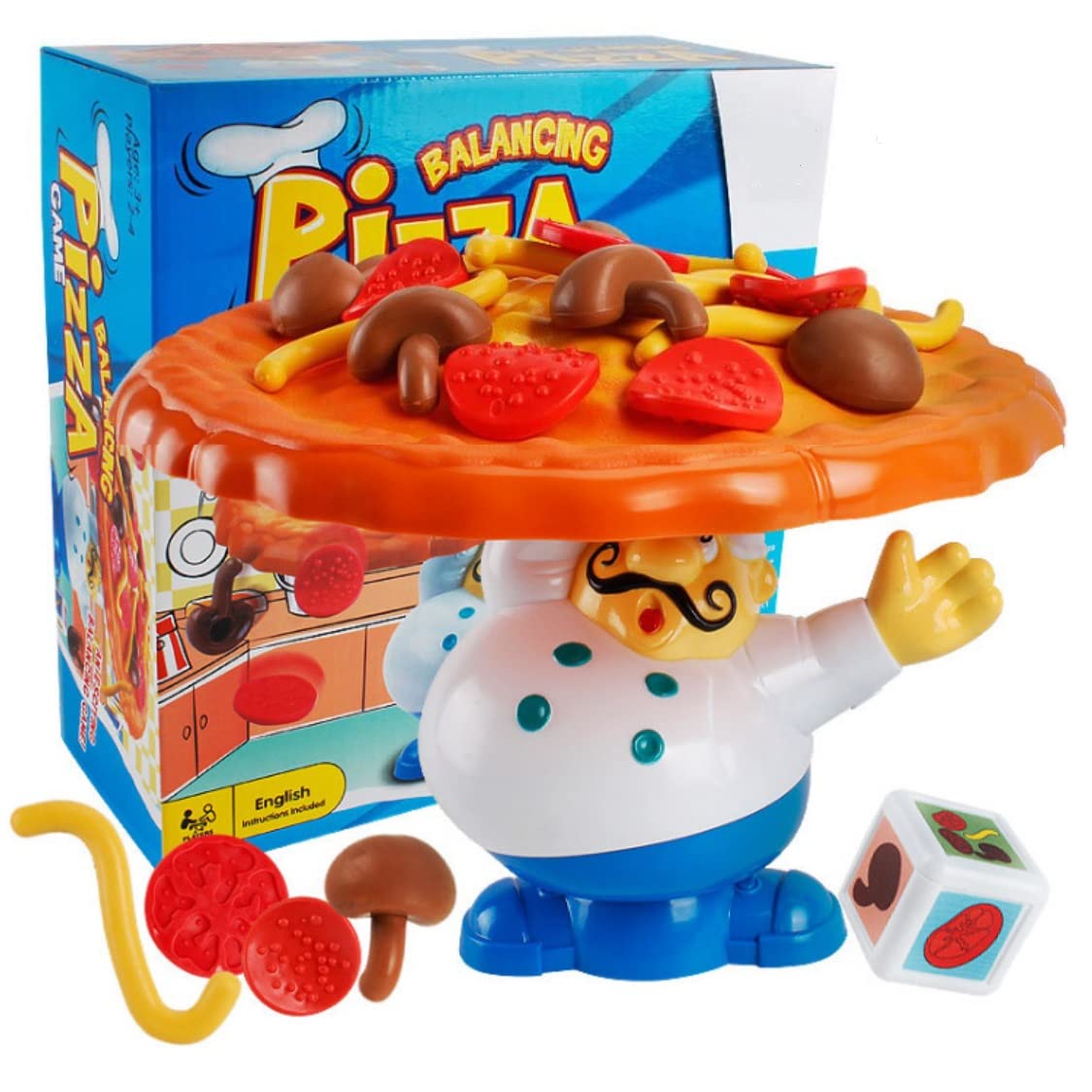 Trisquirrel Topple Pizza Game,Tabletop Balancing Pizza Toy, Poppa's Pizza Pile-Up for 2-4 Players,Fun for Family & Friends