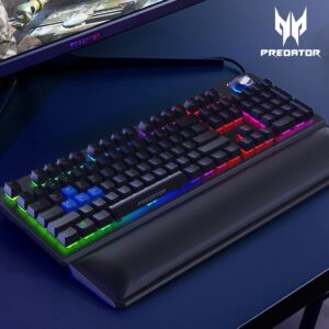 Acer Predator Aethon 700 Gaming Keyboard: Clicky or Linear - Your Choice | Per-Key 16.8M RGB Colors Backlighting | Programmable | Dedicated Media Keys & Dial | 100% Anti-Ghosting | Magnetic Wrist Rest