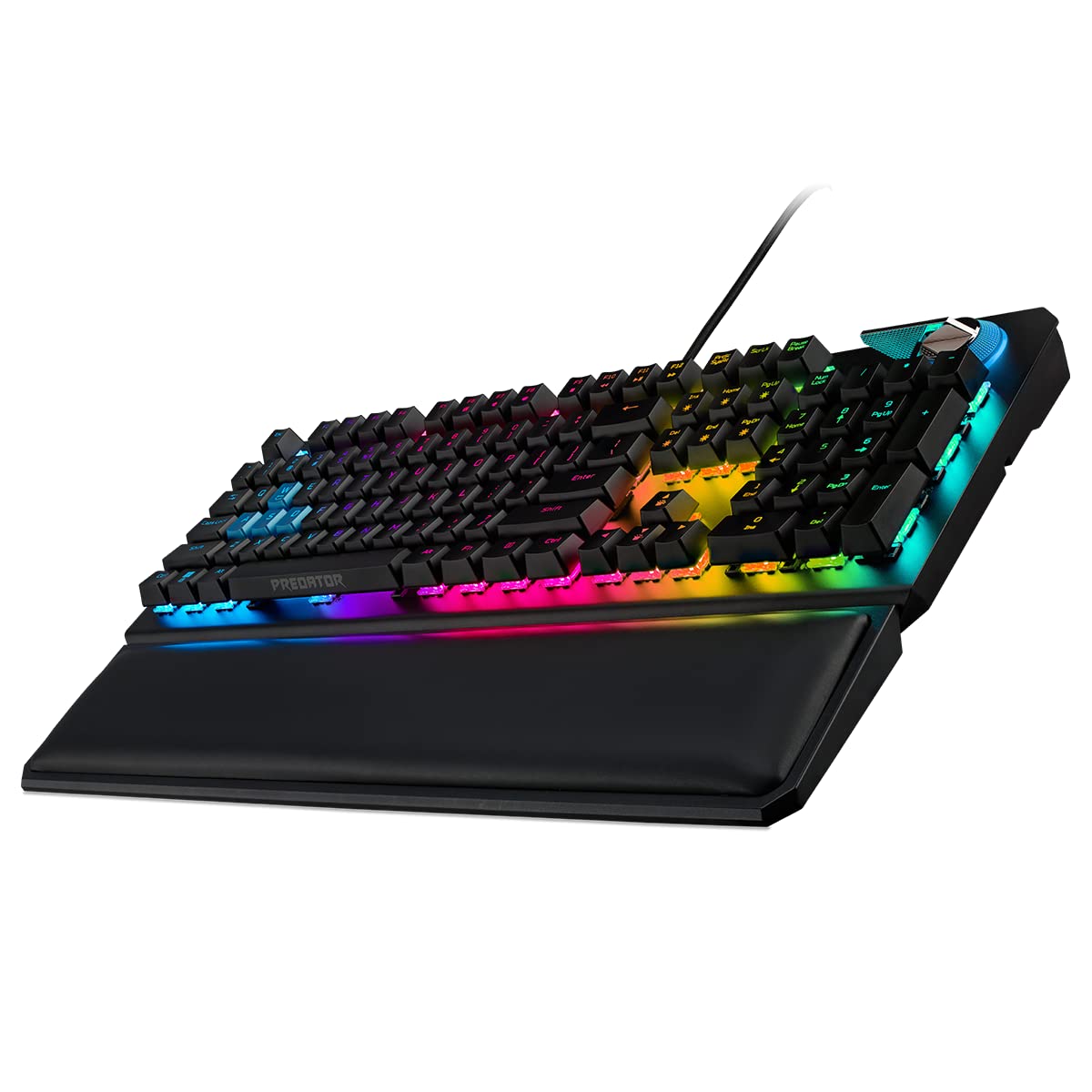 Acer Predator Aethon 700 Gaming Keyboard: Clicky or Linear - Your Choice | Per-Key 16.8M RGB Colors Backlighting | Programmable | Dedicated Media Keys & Dial | 100% Anti-Ghosting | Magnetic Wrist Rest