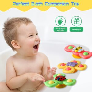 Suction Cup Spinner Toys for Toddlers 1-3,Baby Fidget Spinner with Suction Cup,Window Suction Spinner Toys for Toddlers 1-3,Sensory Bath Toys Gift for 1-2 Year Old(3PCS)