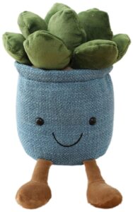 favosta cute succulents plush toy, 9.8'' potted plant stuffed plush, soft fluffy succulents throw pillow, plush toy for kids girls (blue - succulent, 25cm/9.8inch)