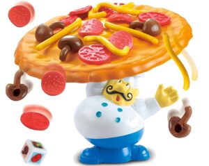 trisquirrel topple pizza game,tabletop balancing pizza toy, poppa's pizza pile-up for 2-4 players,fun for family & friends