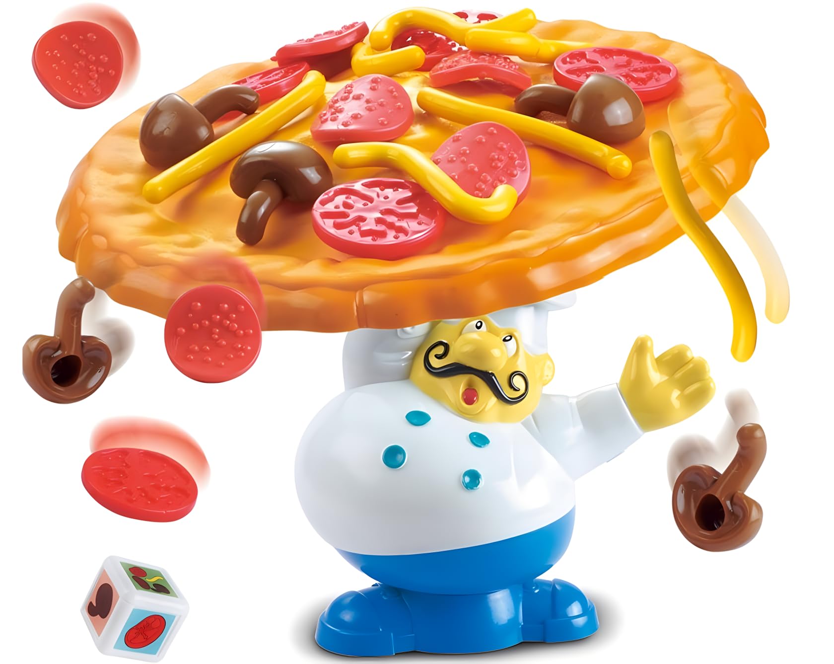 Trisquirrel Topple Pizza Game,Tabletop Balancing Pizza Toy, Poppa's Pizza Pile-Up for 2-4 Players,Fun for Family & Friends