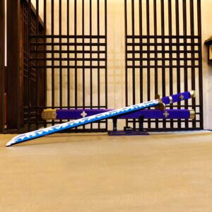 CHUANGPIN Zoro Anime Swords Building Set Compatible with Lego,Roronoa Zoro Yamato Sword with Scabbard and Bracket,Handmade Purple Yama Enma Katana Toy Building Set for Adults