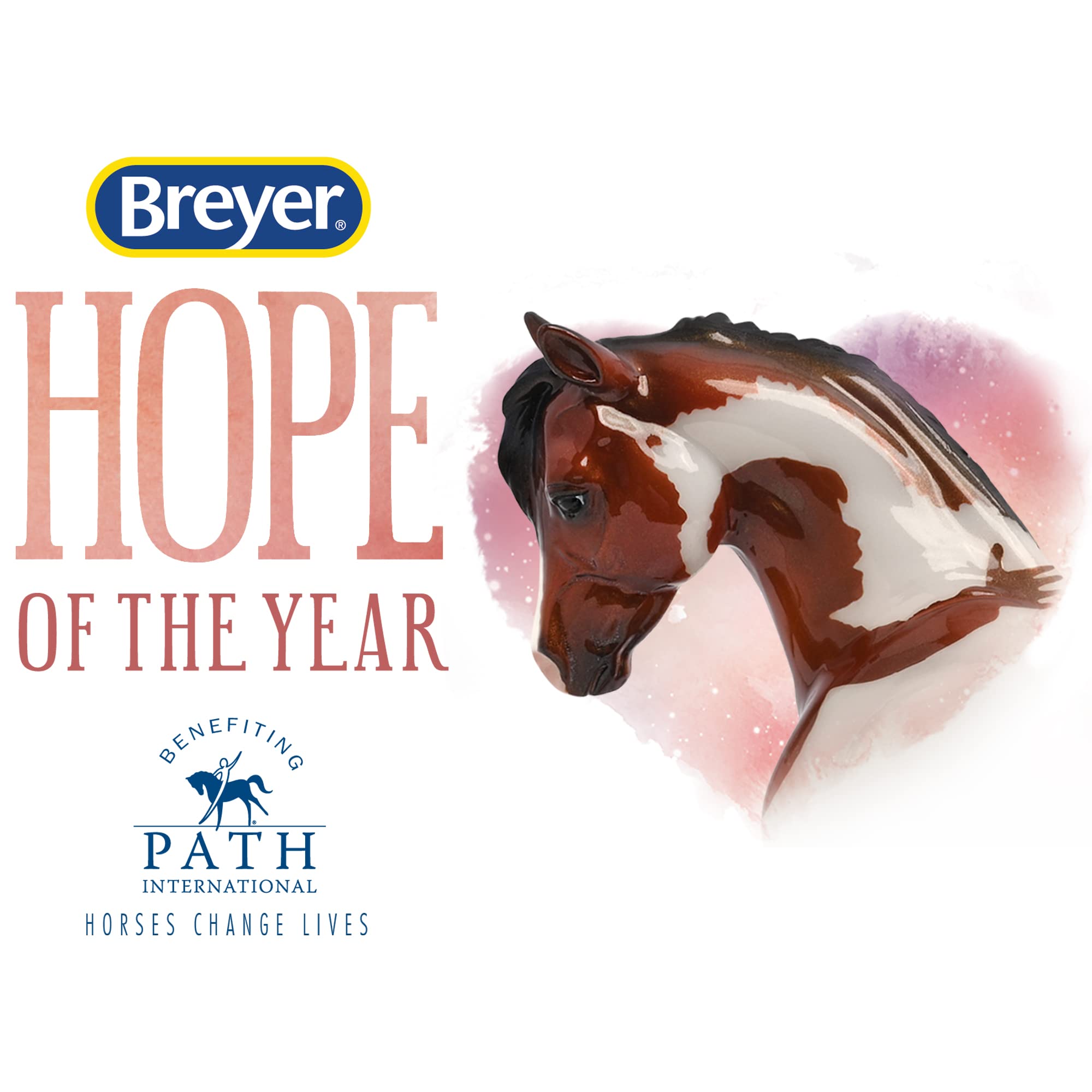 Breyer Horses Horse of The Year | Hope | Horse Toy | Special Edition - Benefiting Path International | 8" x 6" | Model #62123 Brown & White