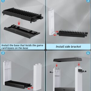 Switch Organizer with Controller Charging Station, ZAONOOL Charger Stand for Nintendo Switch & OLED Joycon, Pro Controller, Accessories Storage Tower for Games, TV Dock