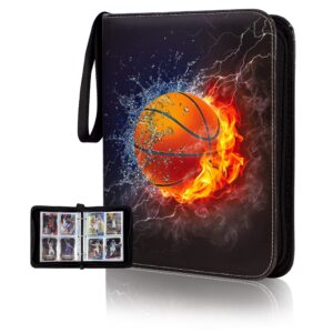 cdrops yellow 400 card binder with 50 removable pages, compatible with basketball, tcg, and other standard size cards