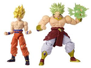 dragon stars series - dragon ball super - super saiyan goku (battle damage ver.) vs super saiyan broly battle pack action figure set