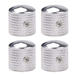 XIYANGJUAN 4Pcs Metal Guitar Knobs Chrome Volume Tone Control Knobs Silver Dome Knobs with with Allen Keys for Fender Telecaster Gibson Les Paul Electric Guitar Bass Accessories