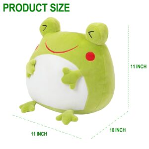 AEECASI Super Soft Frog Plush Hugging Pillow, Chubby Frog Stuffed Animal, Cute Frog Plushie Birthday for Kids Children Girls Boys Baby, Stuffed Frog Plush Toy Decor, 11"