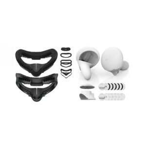 kiwi design upgraded face cushion and vr weight controller fitness accessories, compatible with quest 2