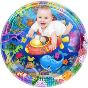 zmlm baby water-mat gifts toys: 40*40inch extra large inflatable tummy time play mat developmental toy for 3-12 months girls boys toddler game infant activity center for birthday christmas halloween