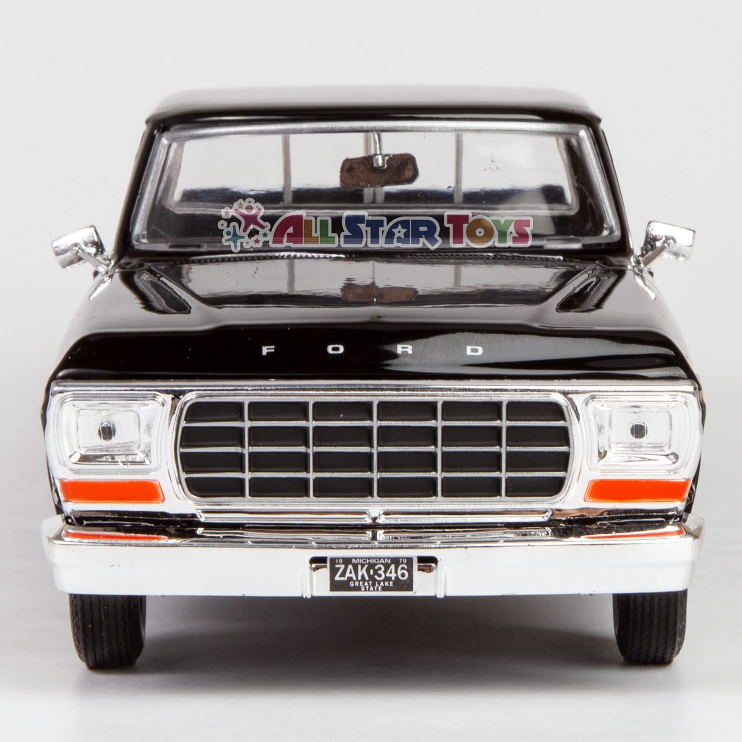 Motormax 1979 Ford F-150 Pickup Classic F150 Pick Up Truck 1:24 Diecast Collectible Model Car Black 79346 All Star Toys Exclusive