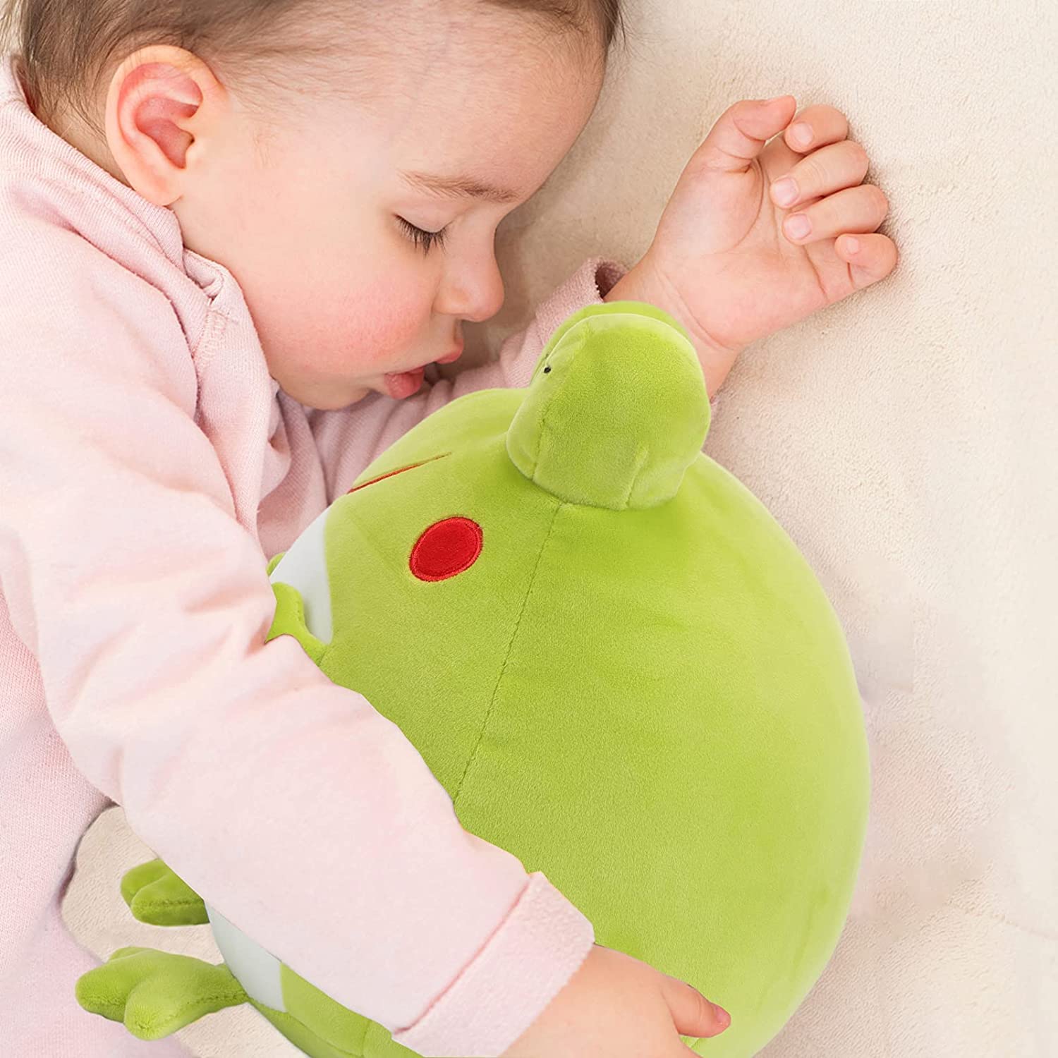 AEECASI Super Soft Frog Plush Hugging Pillow, Chubby Frog Stuffed Animal, Cute Frog Plushie Birthday for Kids Children Girls Boys Baby, Stuffed Frog Plush Toy Decor, 11"