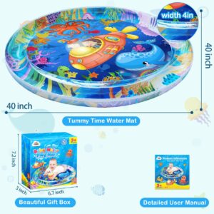 ZMLM Baby Water-Mat Gifts Toys: 40*40Inch Extra Large Inflatable Tummy Time Play Mat Developmental Toy for 3-12 Months Girls Boys Toddler Game Infant Activity Center for Birthday Christmas Halloween