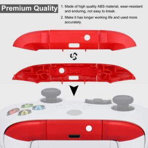 Ikpek 2 Pack Bumpers Replacement LB RB Button for Xbox Series X/S Controllers, Red Shoulder Trigger Buttons Top Middle Bracket for Xbox Series Controller