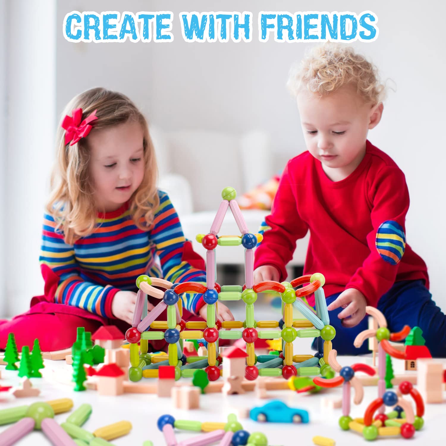 GEPER Magnetic Building Blocks for Kids - Educational Toys for Toddlers and Preschoolers Ages 3 to 8 - Montessori Toys Gifts for Boys and Girls