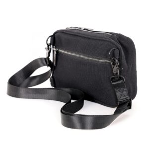 Fydelity Small Crossbody Bags for Women & Men – 80s/90s Small Bum Bag – Stylish Travel & Festival Belt Bag – Ideal Fanny Pack for Daily Fashion – Perfect for Travel & Everyday Wear – Black Bag